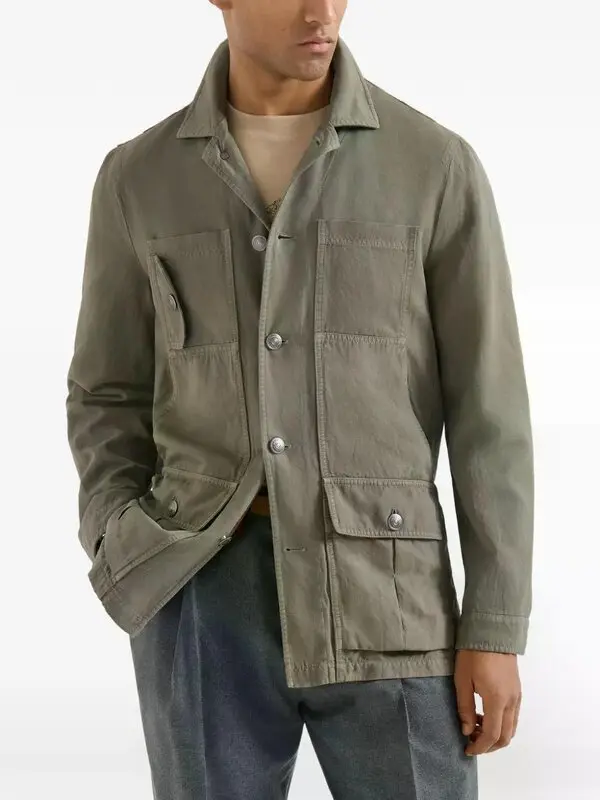 Brunello Cucinelli Cotton And Linen Canvas Outerwear Jacket