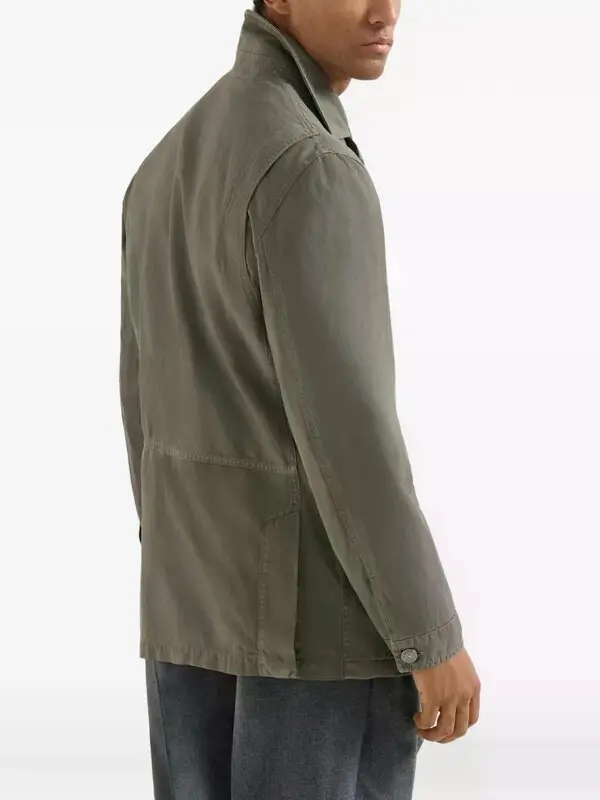 Brunello Cucinelli Cotton And Linen Canvas Outerwear Jacket