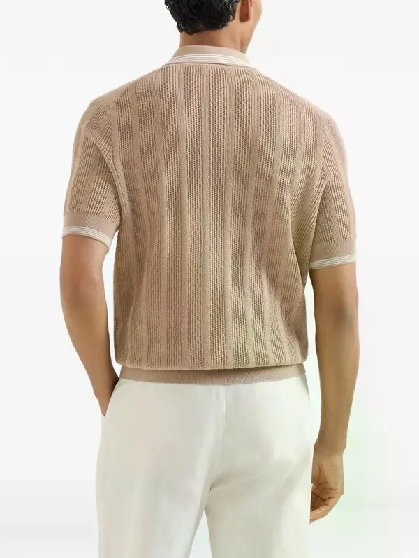 Brunello Cucinelli Cotton Textured Rib-knit Polo