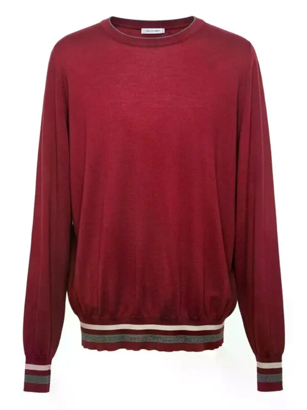 Brunello Cucinelli Stripe-trim Sweater - Red