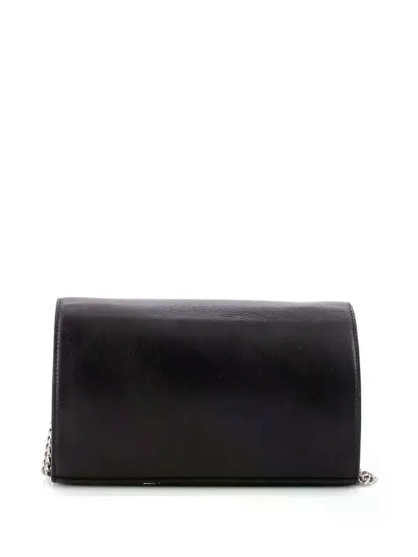 Saint Laurent Classic Monogram Studded Leather Wallet On Chain