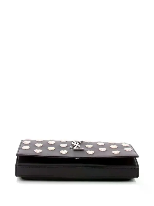 Saint Laurent Classic Monogram Studded Leather Wallet On Chain