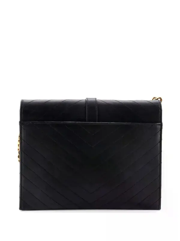 Saint Laurent Monogram Envelope Chain Bag Matelasse Chevron Leather Medium