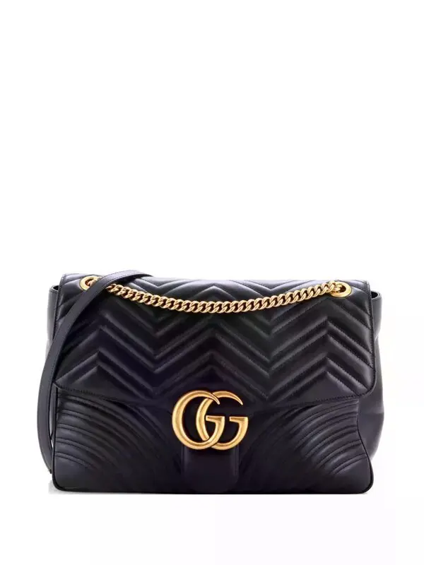 Gucci Gg Marmont Flap Bag Matelasse Leather Large Shoulder Bag
