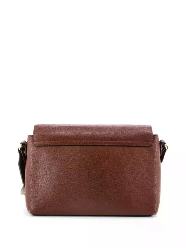 Burberry Note Leather Vintage Check Canvas Medium Crossbody Bag - Brown