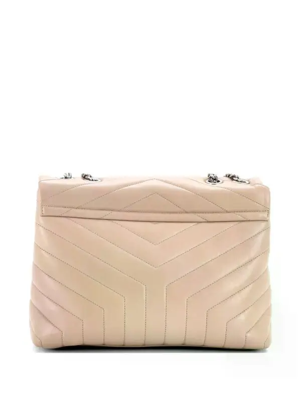 Saint Laurent Loulou Matelasse Chevron Leather Medium Shoulder Bag - Neutrals