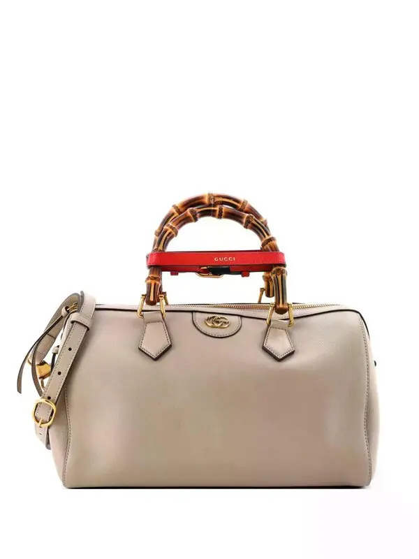 Gucci Diana Nm Bamboo Handle Boston Bag - Neutrals