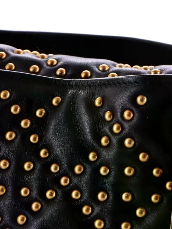 Dior Supple Lady Studded Cannage Lambskin Satchel - Black