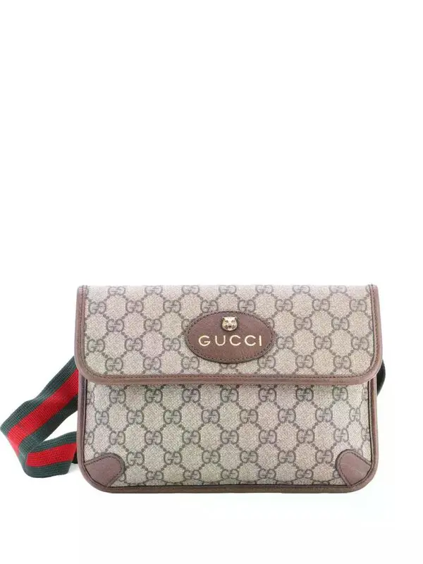 Gucci Neo Vintage Flap Messenger Gg Coated Canvas Small - Brown