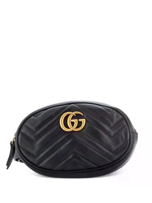 Gucci Gg Marmont Matelasse Leather Belt Bag - Black