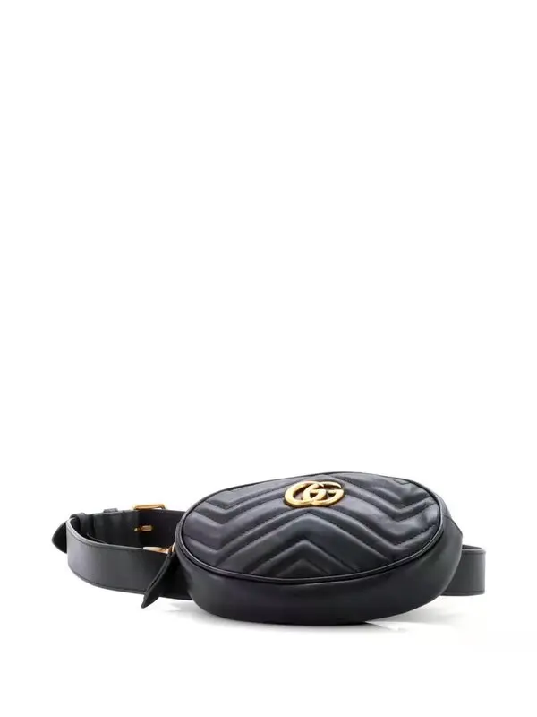 Gucci Gg Marmont Matelasse Leather Belt Bag - Black