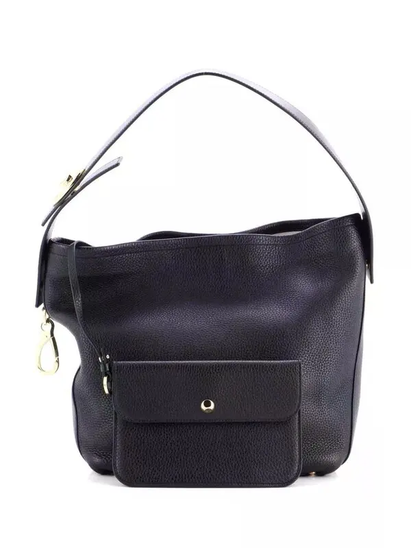 Valentino Garavani Vlogo Ohval Hobo Leather Shoulder Bag