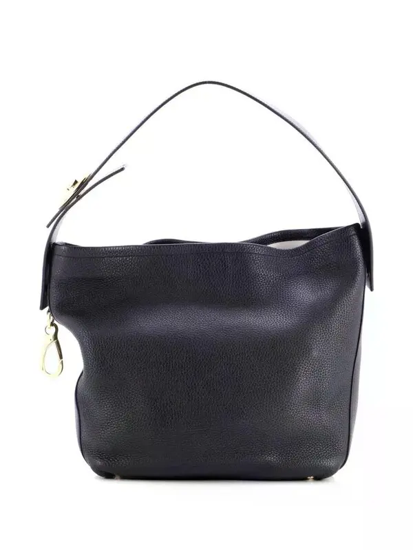 Valentino Garavani Vlogo Ohval Hobo Leather Shoulder Bag