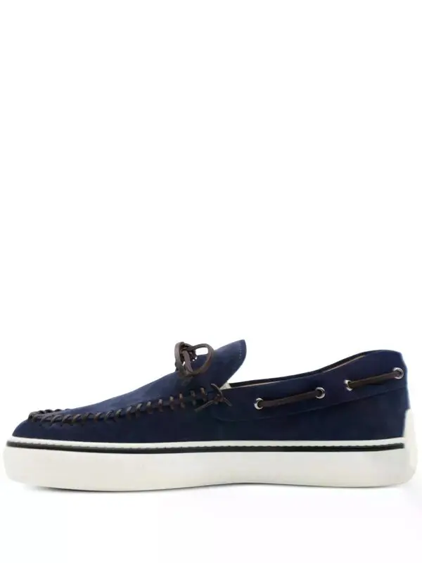 TOD'S Laced Suede Loafers - Blue