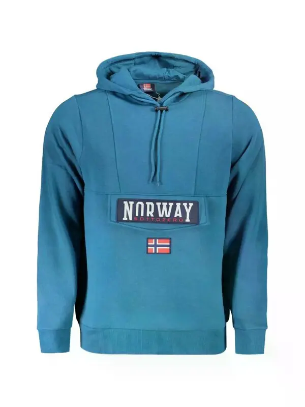 NORWAY 1963 Logo-patch Drawstring Hoodie - Blue