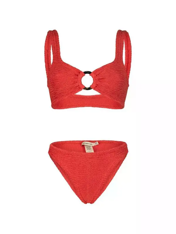 PARAMIDONNA Irina Ring-detail Textured Bikini - Red