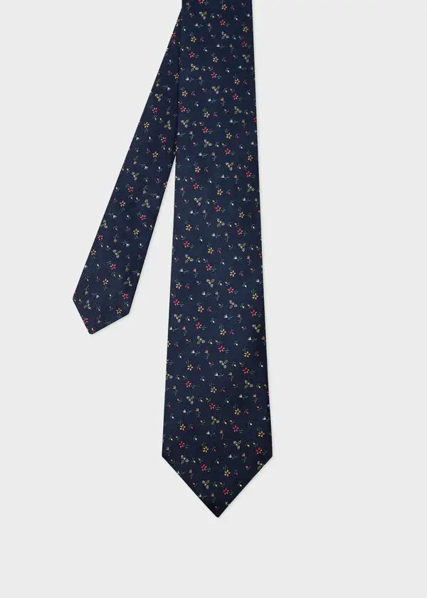 Paul Smith Flowers And Bees Silk Neck Tie