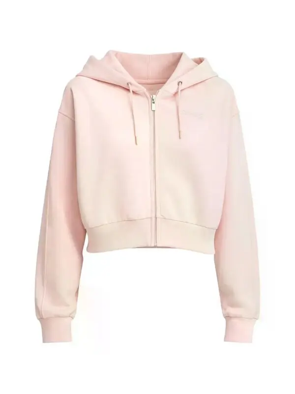 Guess Logo-detail Zip-up Hoodie - Pink