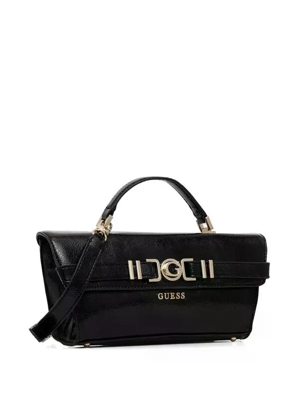 Guess Logo-plaque Crossbody Bag - Black