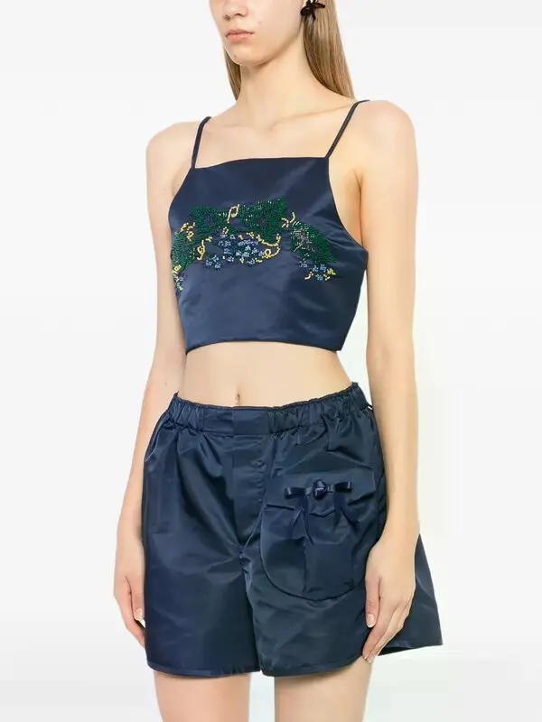 AO YES Bead-embellished Cropped Top