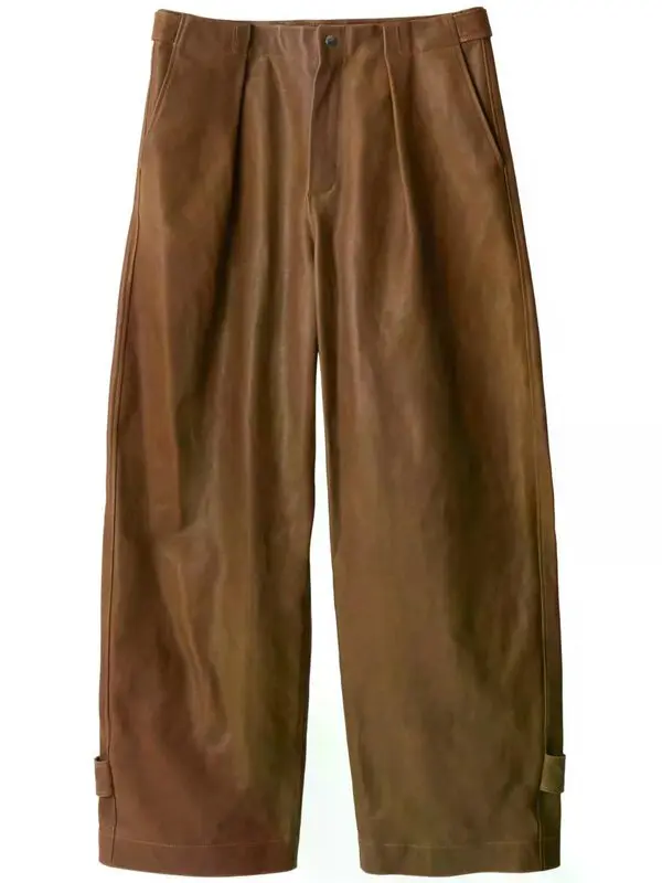 Burberry Pleat-detail Leather Trousers