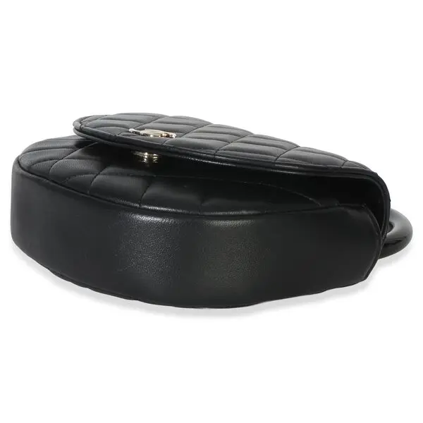 Chanel Quilted Lambskin Cc Half Moon Flap Bag