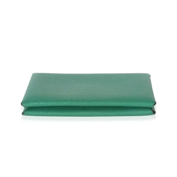 Hermès Vert Vertigo Epsom Calvi Card Holder - Green
