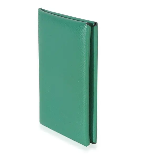 Hermès Vert Vertigo Epsom Calvi Card Holder - Green