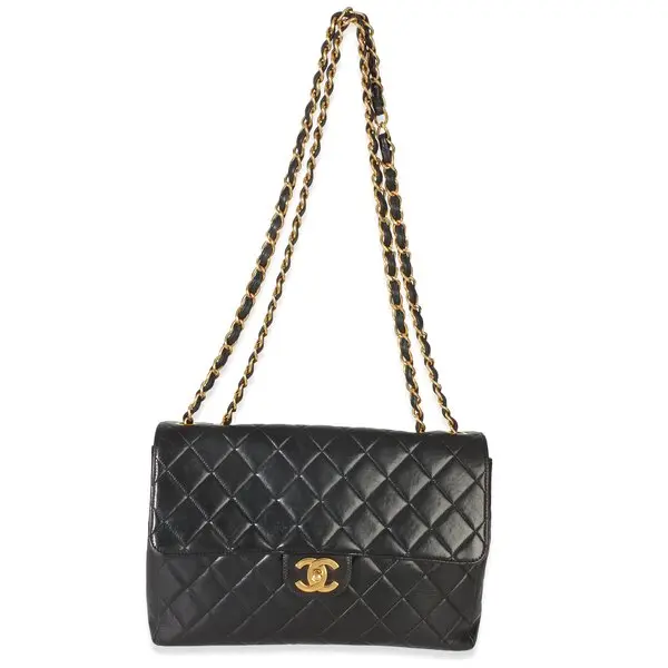Chanel Vintage 24k Quilted Lambskin Jumbo Xl Maxi Flap Bag