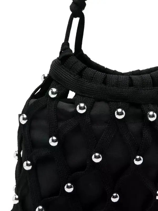 Sandro Studded Net Effect Shoulder Bag