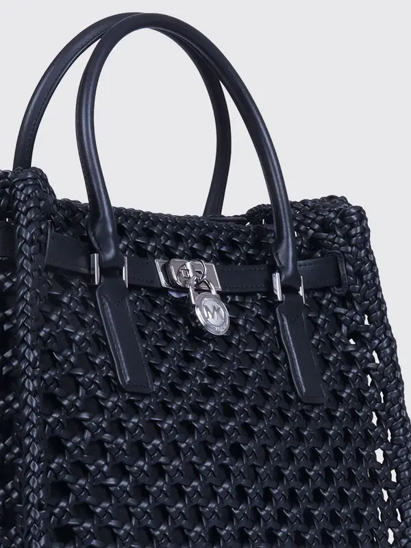 Michael Kors Woven Top Handle Bag - Black