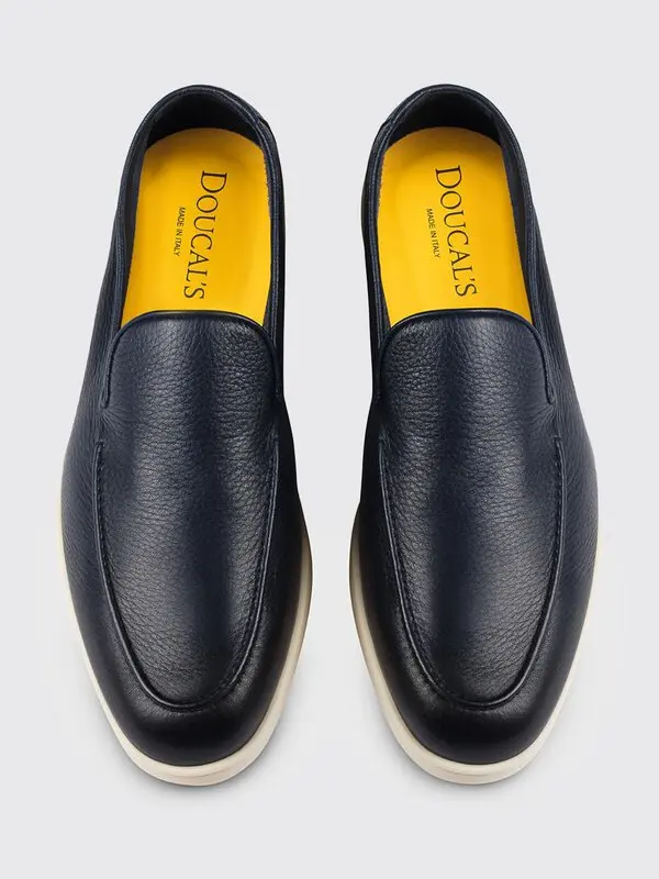 DOUCAL'S Textured Leather Loafers - Blue