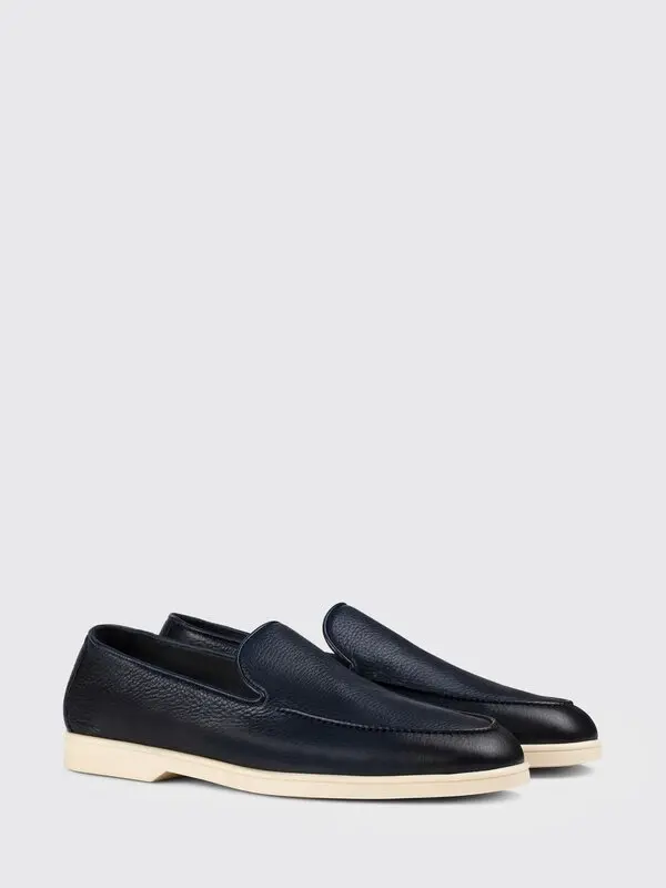 DOUCAL'S Grained Leather Loafers - Blue