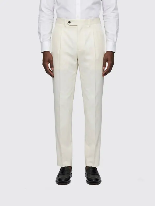 PT TORINO Tailored Gabardine Trousers - White