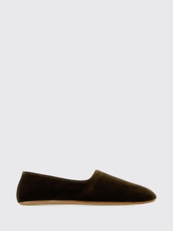 THE ROW Ponti Velvet Ballerina Flats - Brown