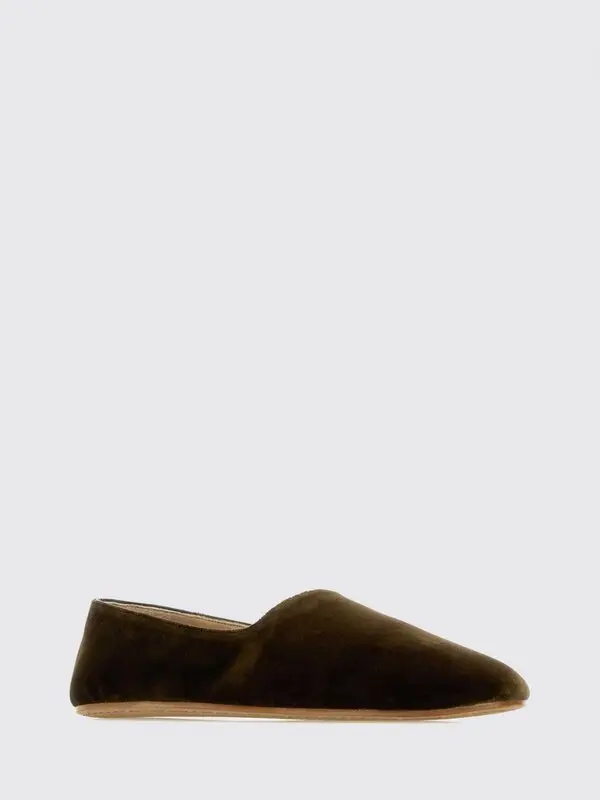 THE ROW Ponti Velvet Ballerina Flats - Brown