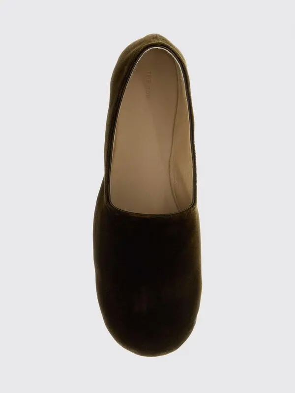 THE ROW Ponti Velvet Ballerina Flats - Brown
