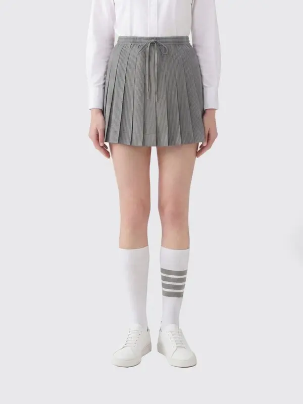 Thom Browne Pleated Mini Skirt - Grey