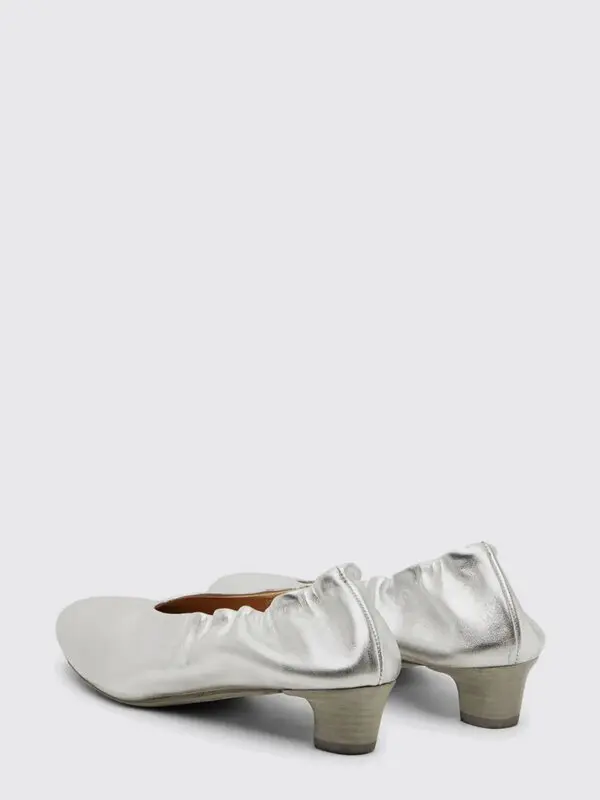 Marsèll Metallic Leather Gathered Low Heel Pumps