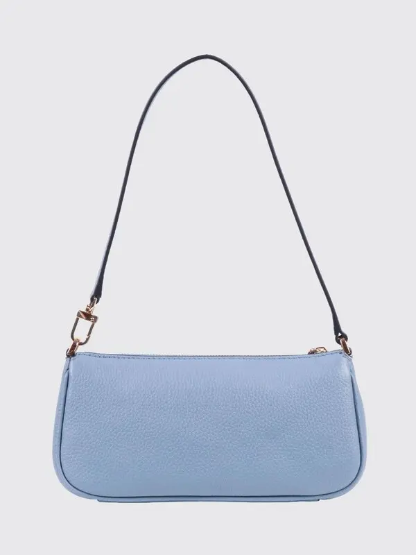 Michael Kors Leather Baguette Bag With Buckle Detail - Gnawed Blue