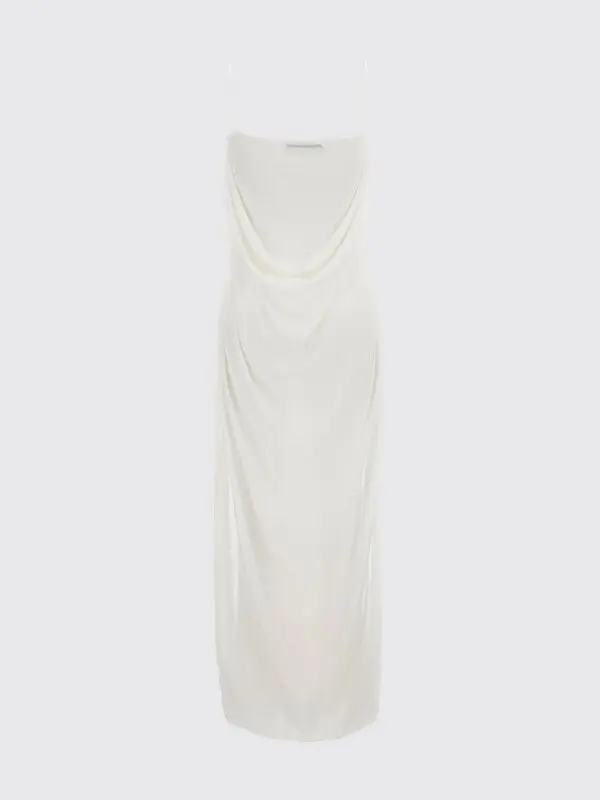 Jacquemus Viscose Midi Dress With Pearl Embellishments - White