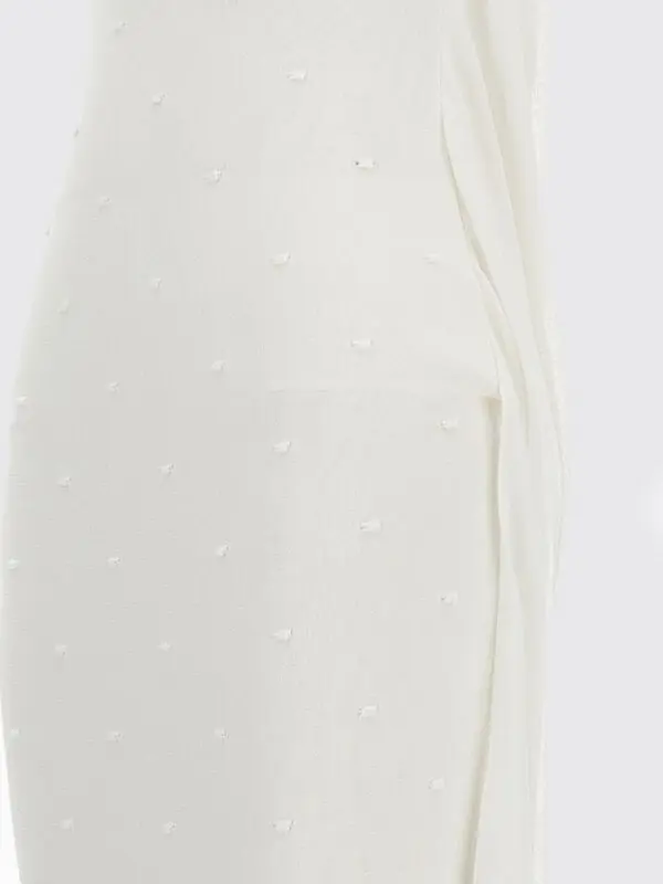 Jacquemus Viscose Midi Dress With Pearl Embellishments - White