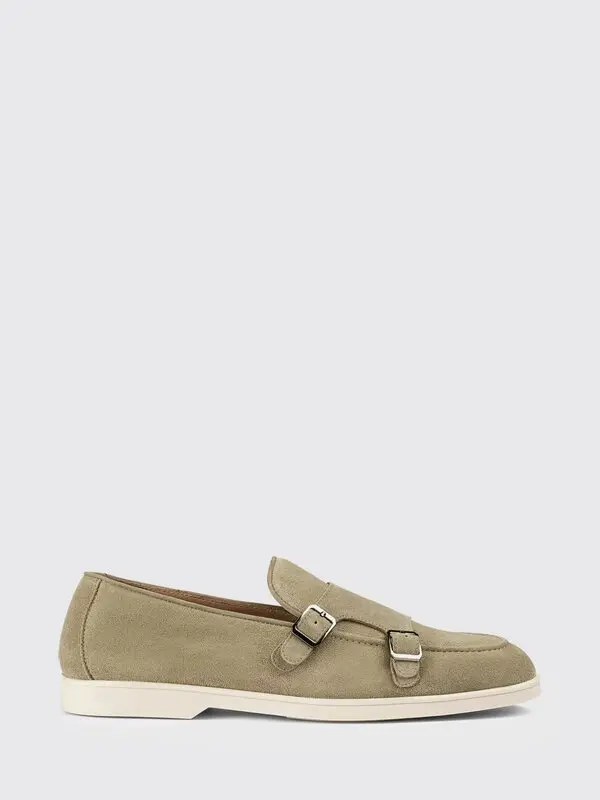 DOUCAL'S Suede Double Monk Strap Shoes - Sand