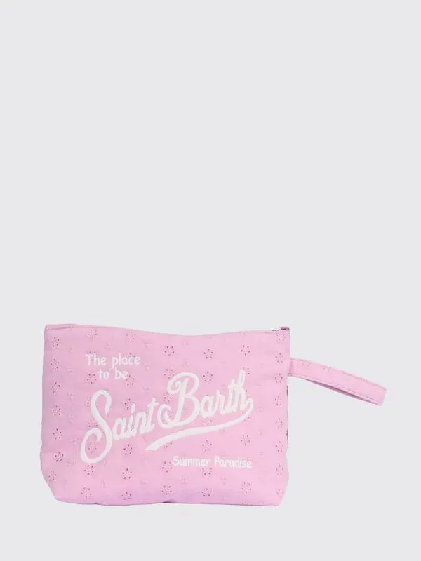 MC2 SAINT BARTH Cotton Broderie Anglaise Pouch With Embroidered Logo
