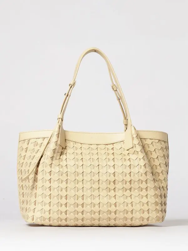 SERAPIAN Woven Leather Shoulder Bag - Beige