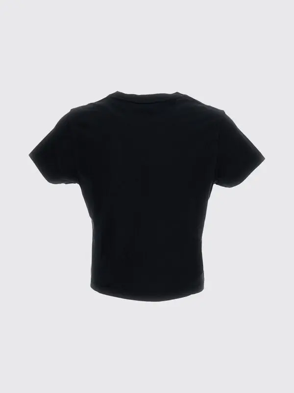 Maison Kitsuné Cotton Crop T-shirt With Logo - Black