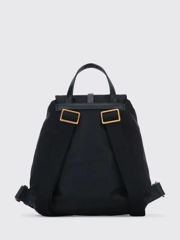 Pinko Studded Nylon Backpack With Metal Eyelets - Black