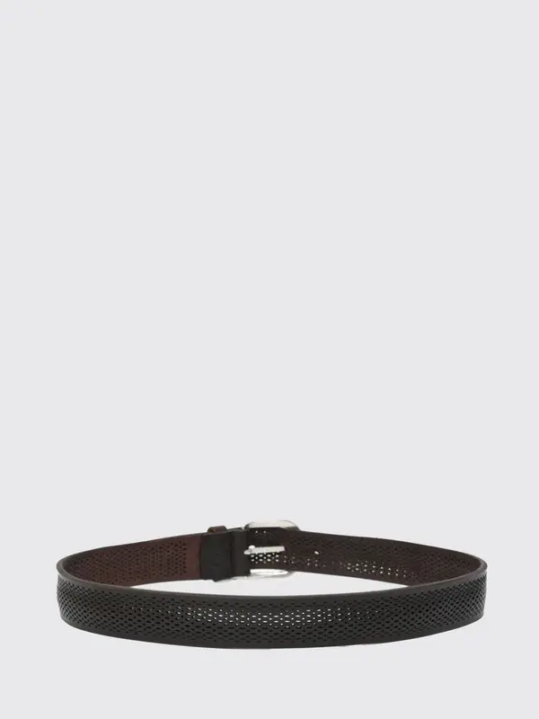 Orciani Perforated Leather Belt - Dark