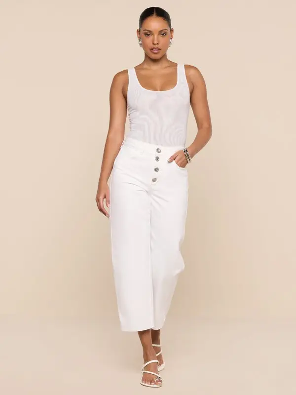 L'Agence Kalea Mesh Bodysuit - White