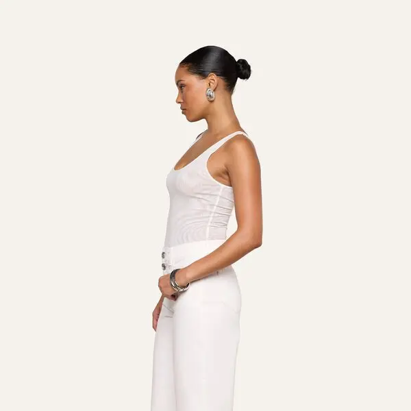 L'Agence Kalea Mesh Bodysuit - White